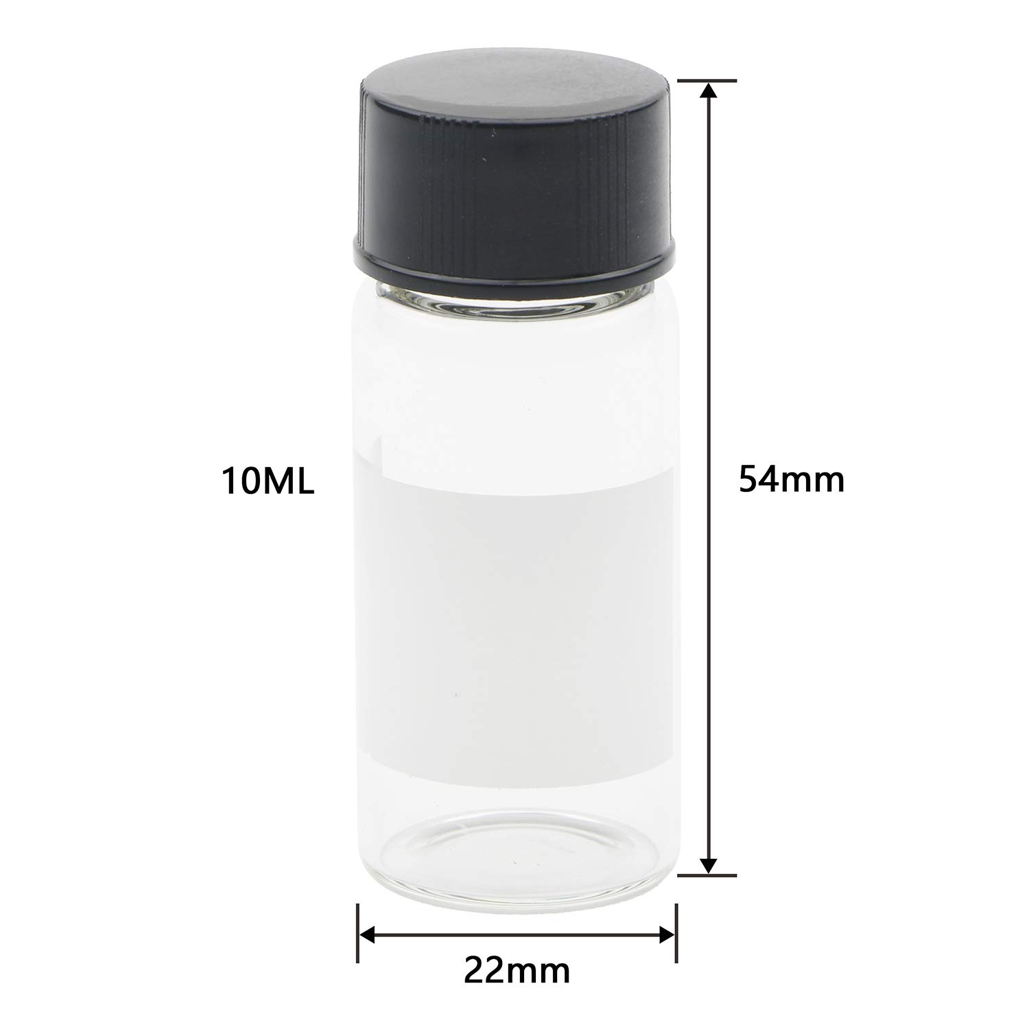 Kesell 10ml Clear Glass Bottle Liquid Sampling Sample Glass Vials with Label Sticker and Screwcap, Pack of 10