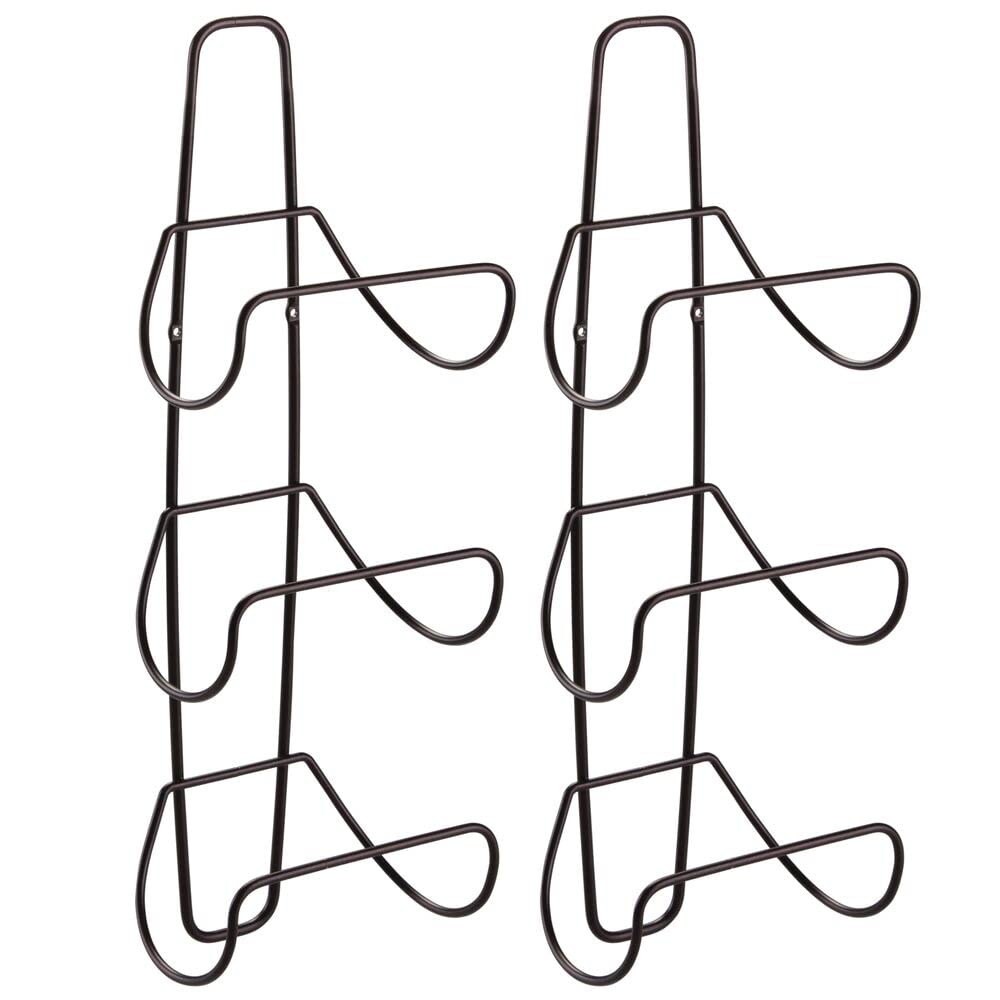 mDesign Metal Wall Mount 3 Level Bathroom Towel Rack Holder & Organizer - for Storage of Towels, Washcloths, Hand Towels, Robes - 2 Pack - Bronze