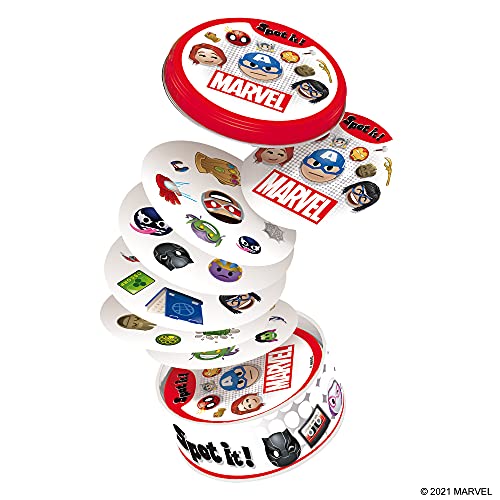 Zygomatic Spot It! Marvel Emojis - Marvel Super Heroes Family Card Game for Superhero Fun! Fast-Paced Matching Game for Kids and Adults, Ages 6+, 2-8 Players, 15 Minute Playtime, Made
