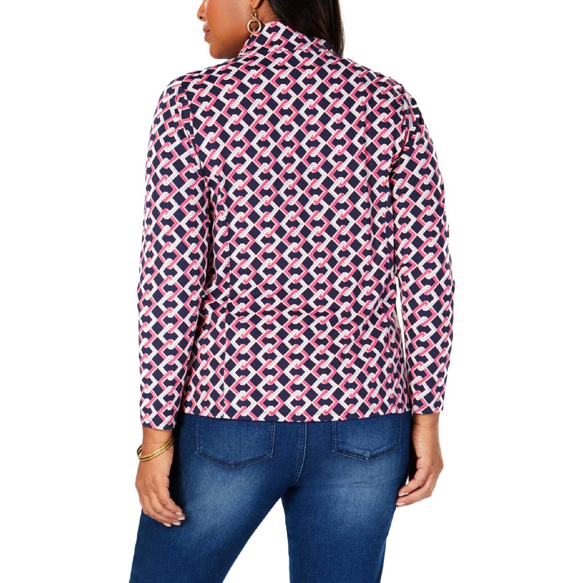 Charter Club Womens Printed Sweatshirt, Blue, 0X