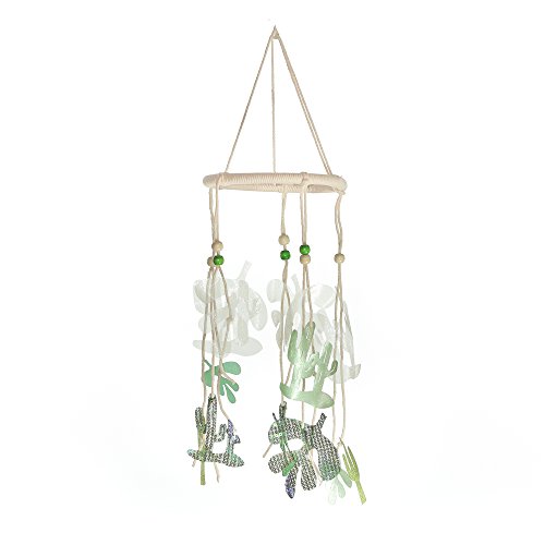 Roser Life Hanging Mobile Art⎮Baby Mobile⎮Sky Mobile⎮Eclectic Decor⎮Handmade Nursery Crib Boy Girl Kids Infant Adult Ceiling Home Outdoor Garden Green Cactus Decorations (Pack of 1)