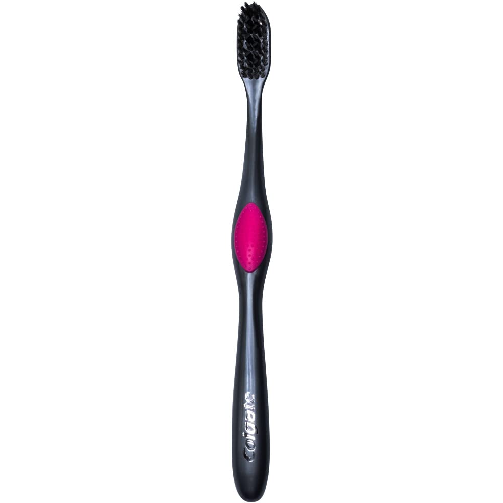 Colgate 360 Charcoal Infused Toothbrush, Floss-Tip Bristles, Soft (Colors Vary) - Pack of 3