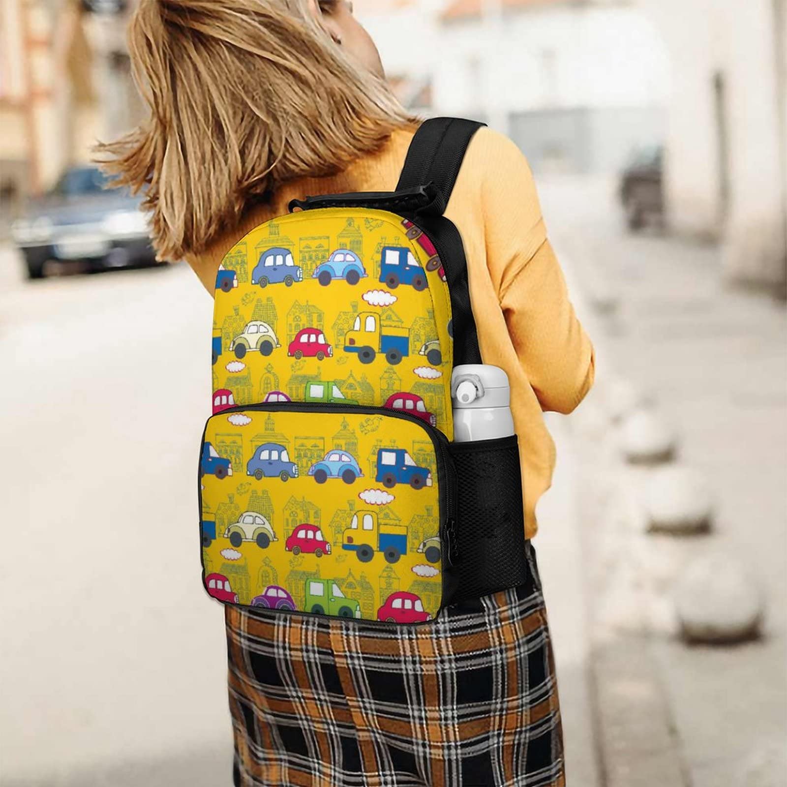 Colorful Car Laptop Backpack Travel Business Shoulder Bag College Fashion Back Pack Fits 16 Inch Notebook