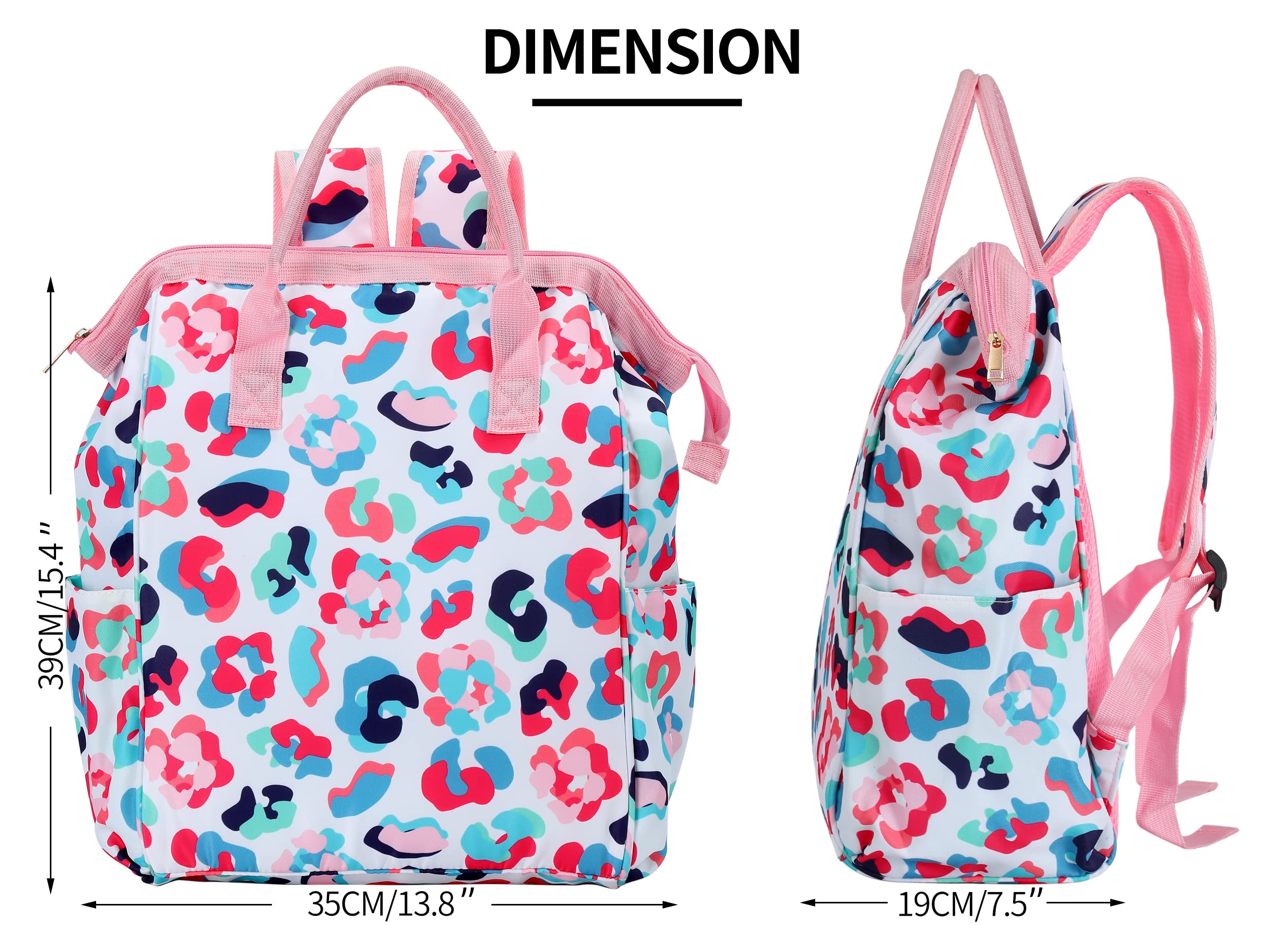 Cooler Backpack Women Leopard Leak Proof Backpack Cooler Bags Lightweight Soft Lunch Backpack with Cooler Compartment,Wine Cooler for Hiking Camping,24 cans……