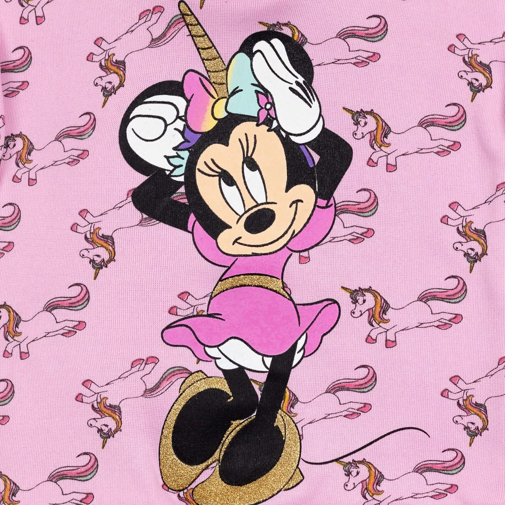 Disney Minnie Mouse Infant Baby Girls Fleece Pullover Hoodie & Jogger Pants Set Pink 18 Months