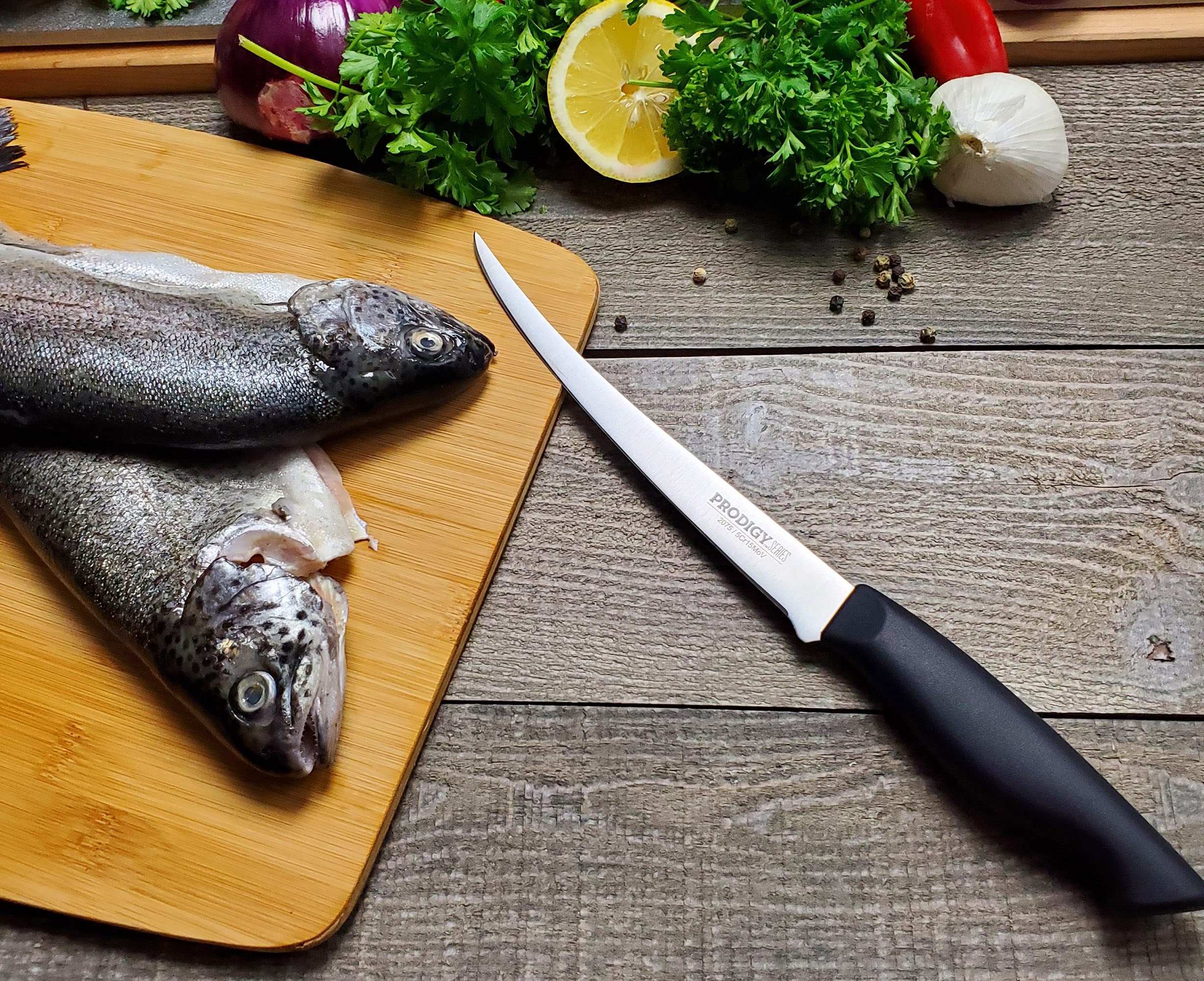 Ergo Chef Prodigy Series Fillet Knife with Flexible, No-Slip Handle, 7.5-Inch