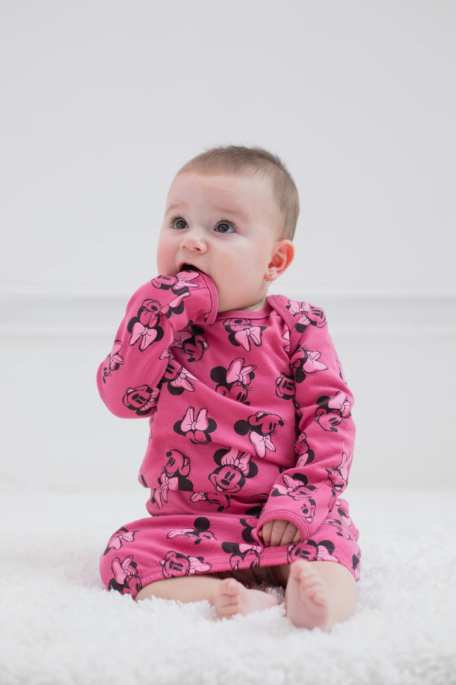 Disney Minnie Mouse Newborn Baby Girls 2 Pack Sleeper Gowns white/pink 0-6 Months