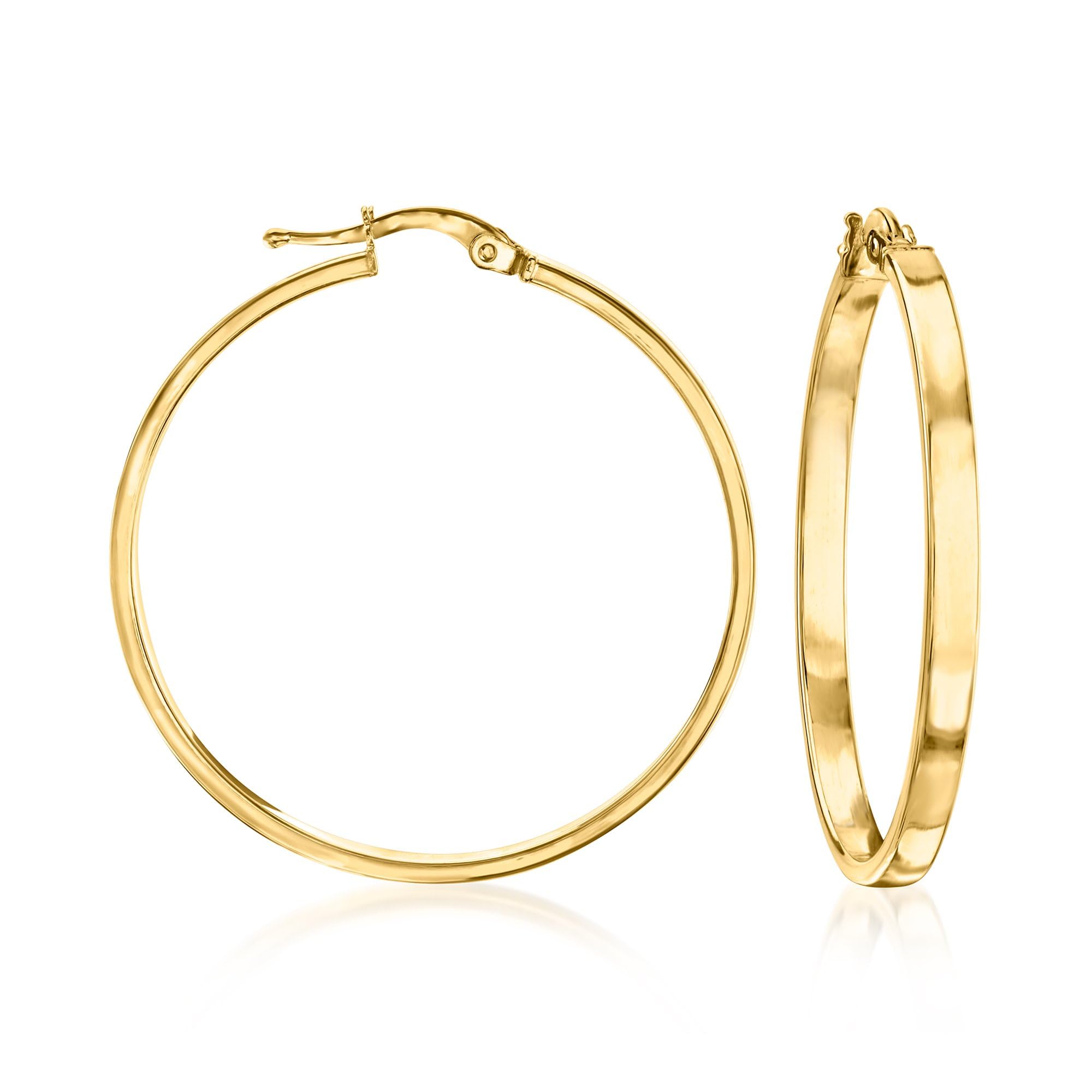 Ross-Simons Italian 14kt Yellow Gold Squared-Edge Hoop Earrings
