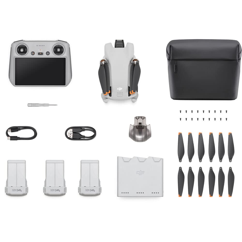 DJI Mini 3 with DJI RC Remote (Fly More Combo) (CP.MA.00000613.01) + 64GB Extreme Pro Card + BackPack + Landing Pad + Card Reader + Cleaning Kit + Memory Wallet + More