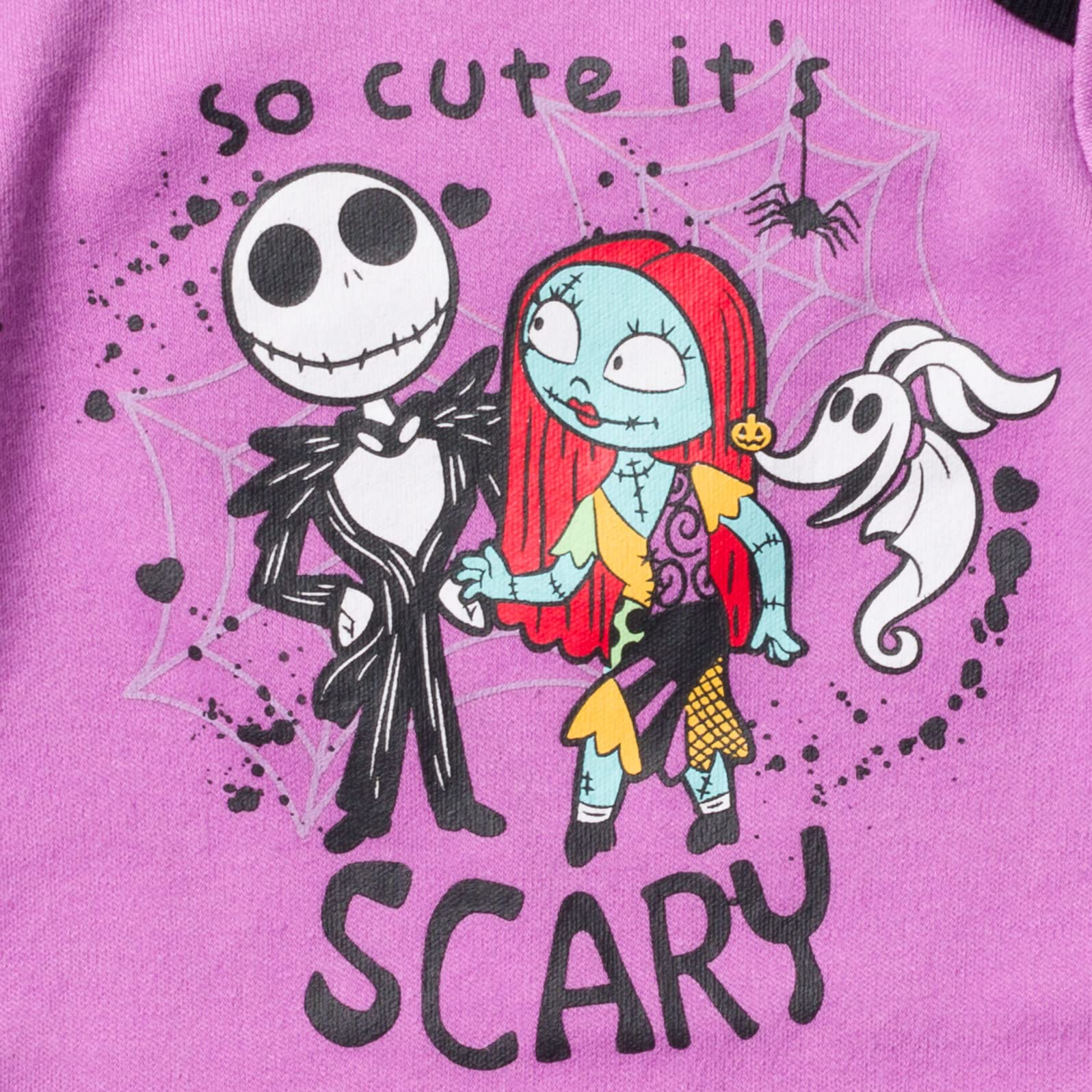 Disney Nightmare Before Christmas Jack Skellington Sally Zero Newborn Baby Girls 3 Pack Cuddly Bodysuits Black/Purple 0-3 Months