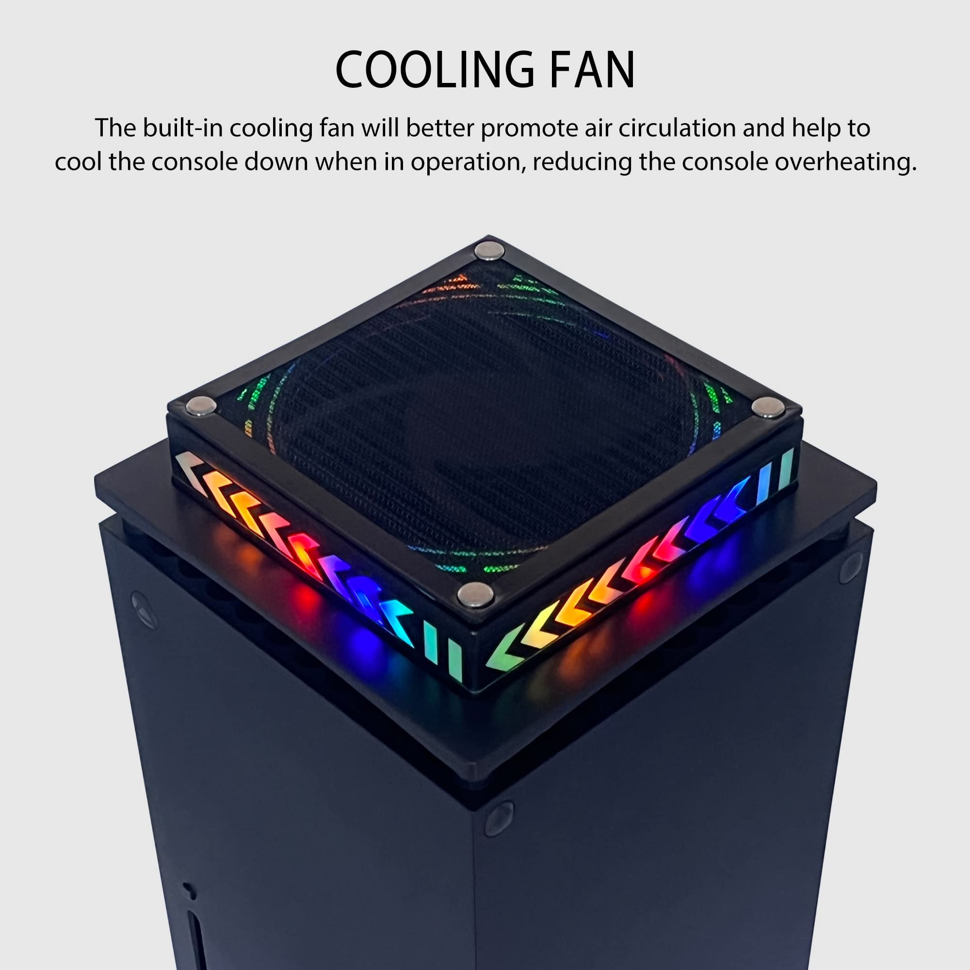 Cooling Fan for Xbox Series X with LED Light DOBEWINGDELOU Top Fan Cooler System with Dust Filter Low Noise Black