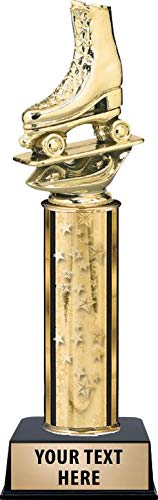 Crown Awards Roller Skate Trophies, Gold Stars Roller Skate Trophy with Custom Engraving
