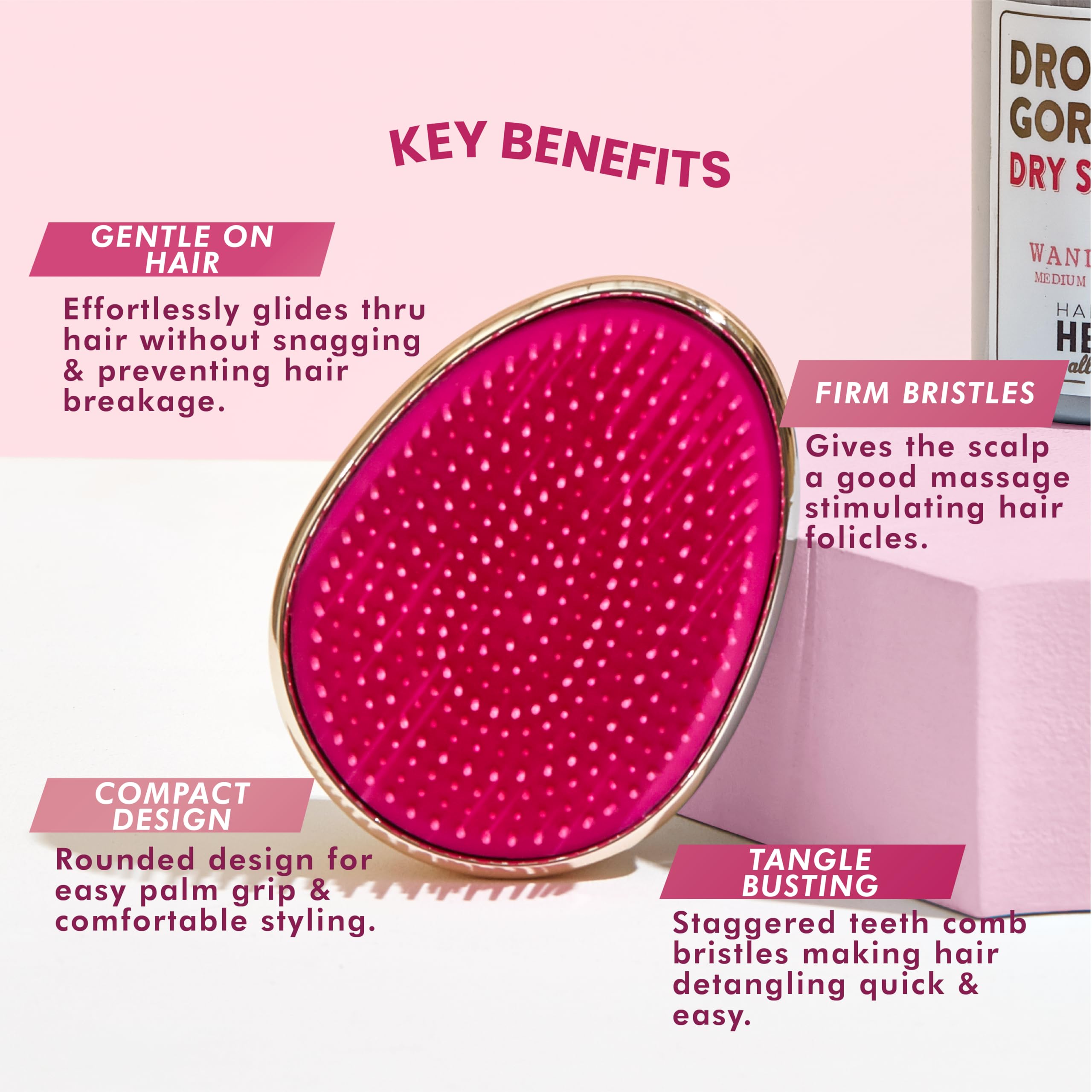 Dry Shampoo Volume Powder and Brush Natural Clean and Vegan Ingredients Sustainable Beauty For Medium and Dark Hair.