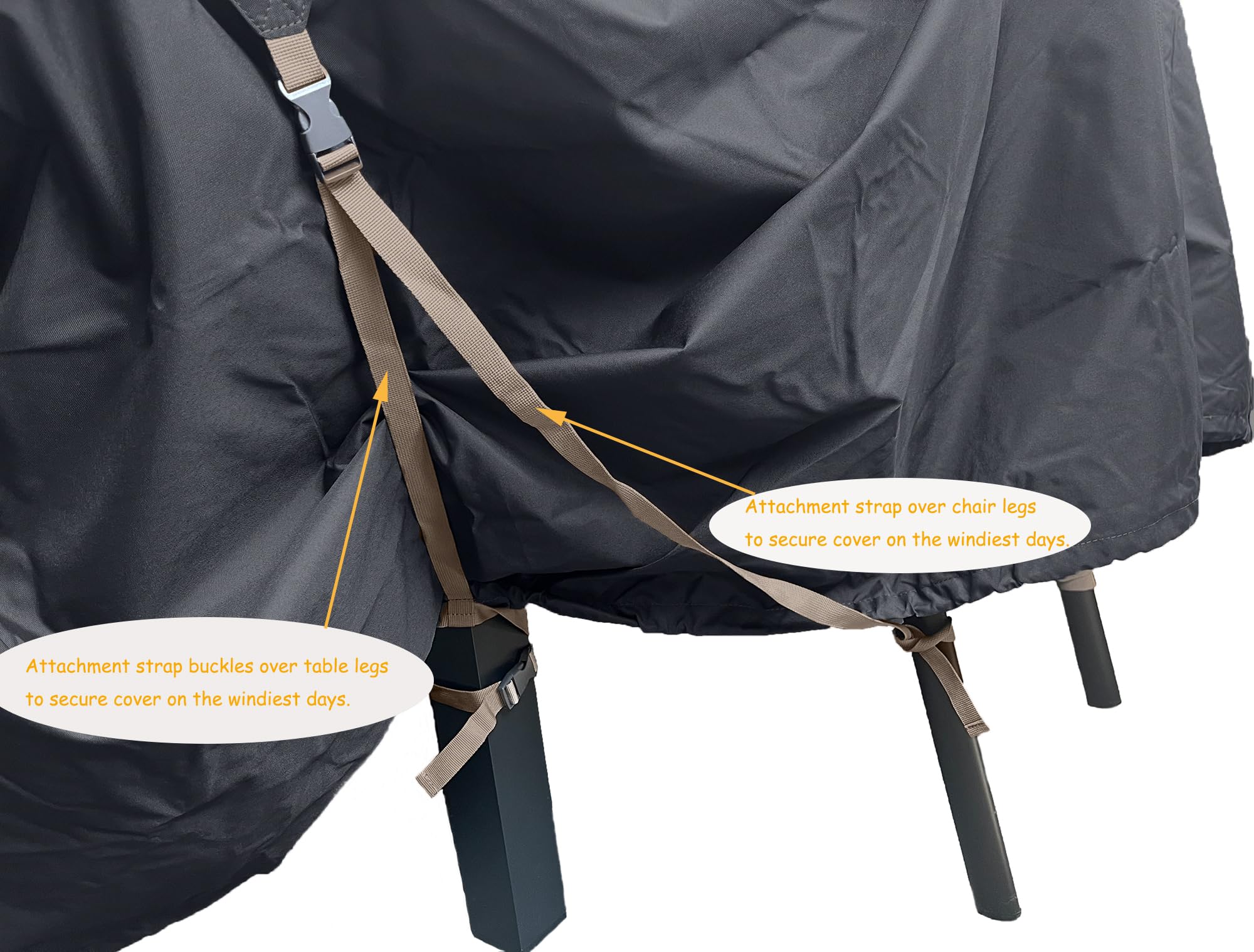Garden Balsam Heavy Duty Waterproof Patio Furniture Covers,Fading Resistant Outdoor Table and Chair Covers Large Rectangular 128"Wx 82"D x 28"H Dark Grey