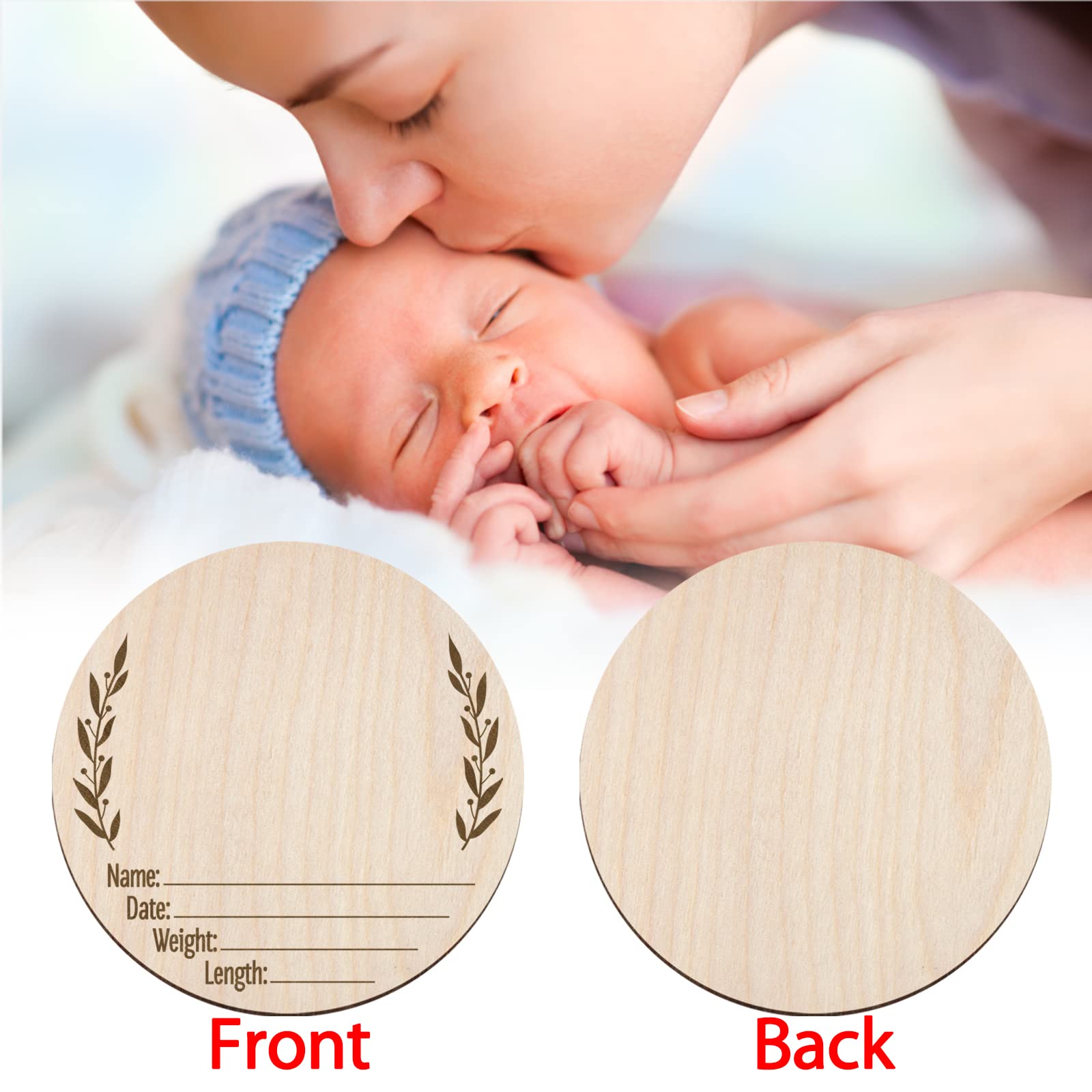 Mayyi Newborn Birth Announcement Sign,Personalized Baby Announcement,Custom Engraved Wooden Baby