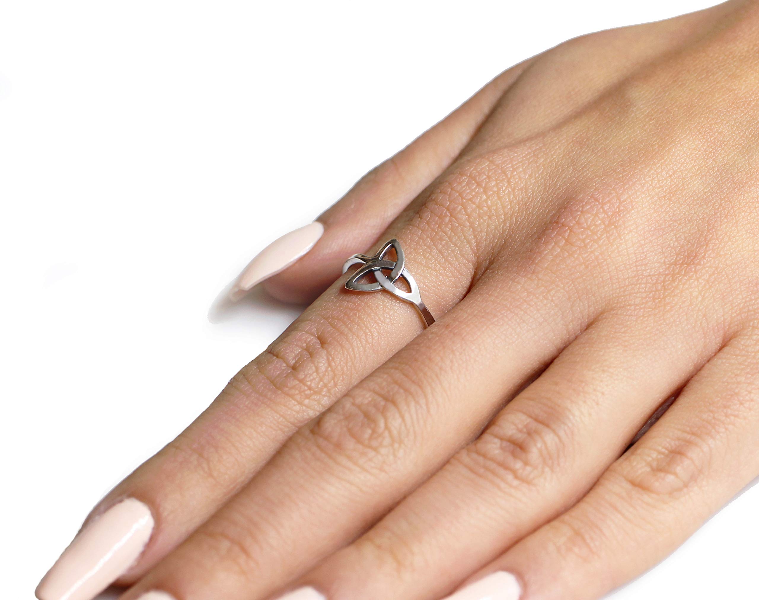 CloseoutWarehouse 925 Sterling Silver Wicca Triquetra Ultimatum Ring Size 10