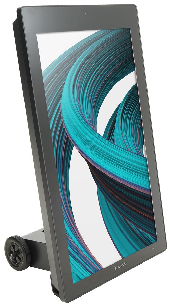 Displays2go Outdoor Digital Poster with Wheels, 43" Water Resistant Screen, Android 7.1 OS - Black (DGODPSGN43)