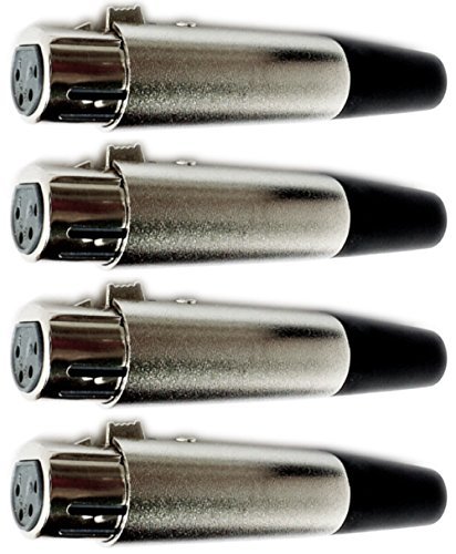CESS 4-Pin XLR Cable Female Connector Adapter for Mic Microphone - 4 Pin XLR Jack (4 Pack)