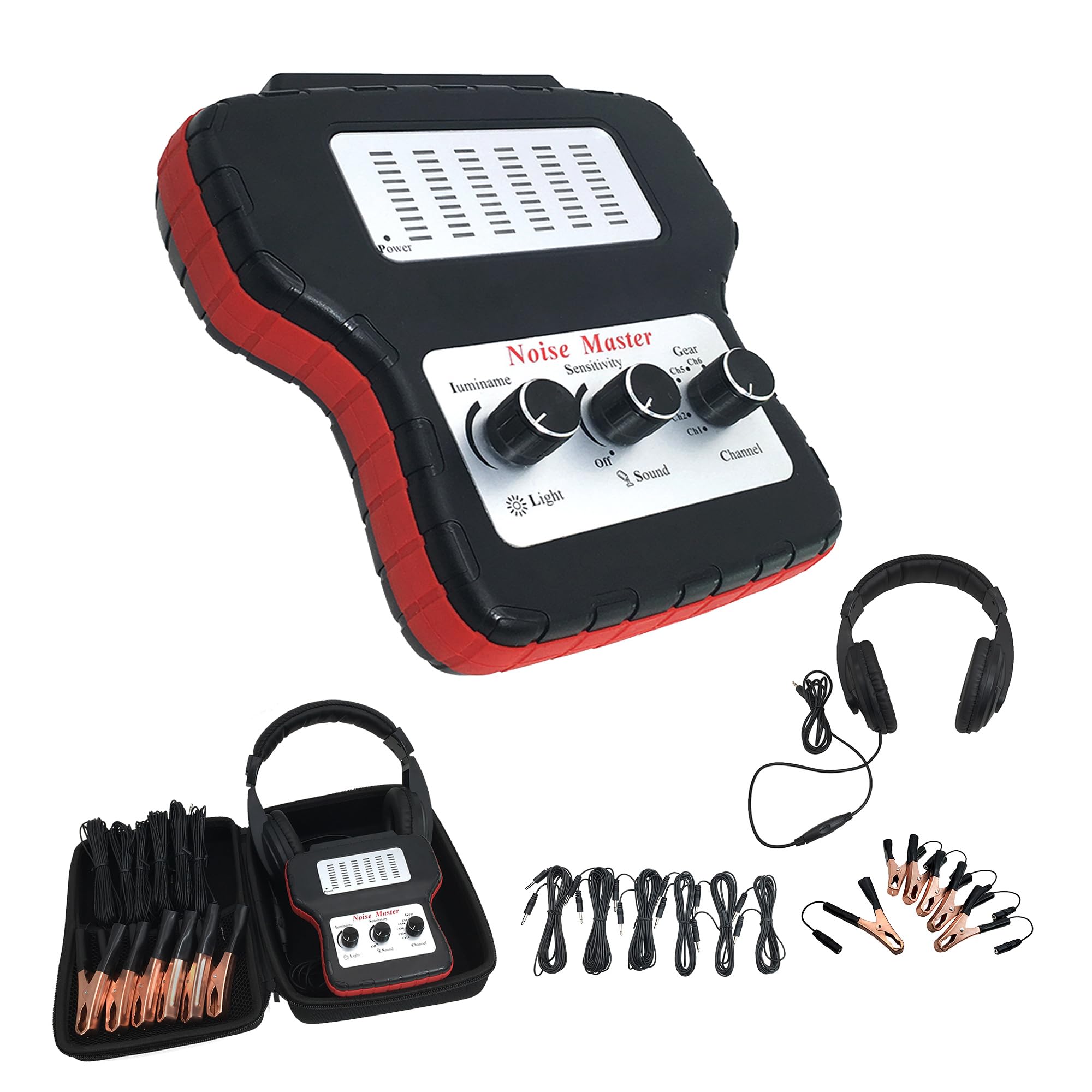 GoolRC Chassis System Ears Electronic Stethoscope Diagnostic Kit, Car Noise Finder Diagnostic Listening Device Multi-Channel Noise Detector Abnormal Sound Detector for Automotive