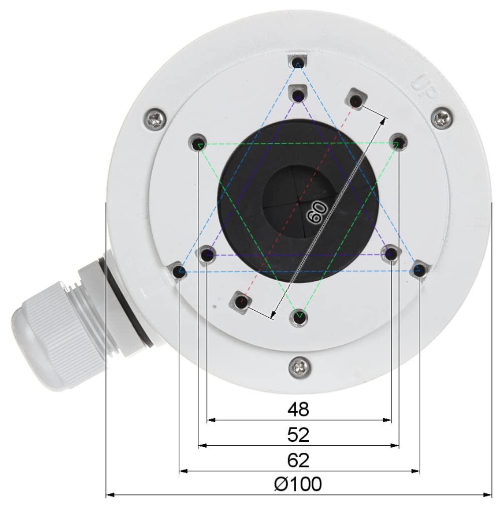 DS-1280ZJ-XS CBXS Conduit Base Aluminum Security Camera Accessory Junction Box for HIK Vision DS-2CD2042WD-I, 2CD20xx Series Bullet and Select Turret Network Camera, White, (1 Pack)