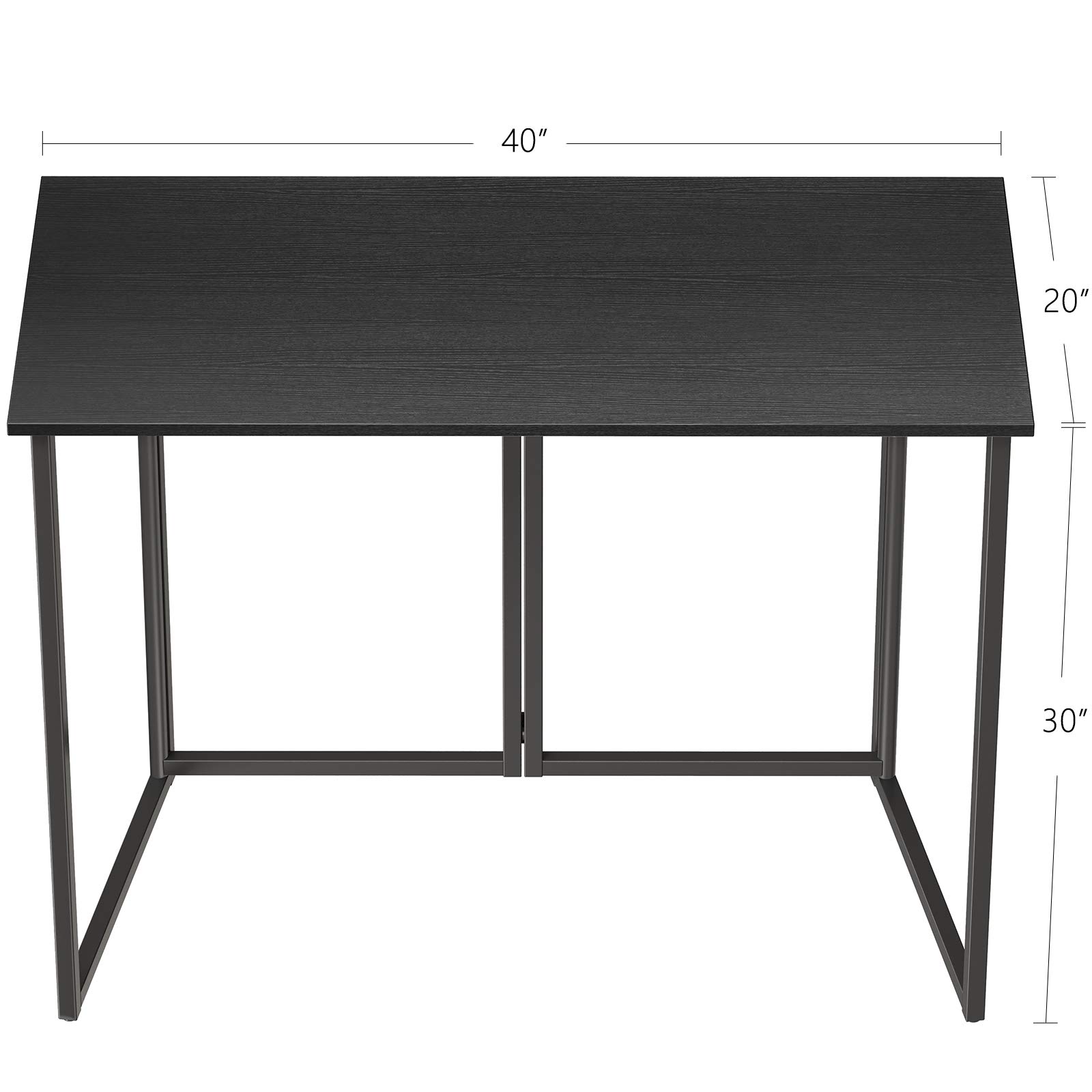 Cubiker 40" Folding Computer Desk,Small Home Office Laptop Work Desk,Study Writing Table,No-Assembly,Foldable and Portable Design,Black