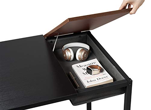 Cubiker Computer Desk 55" Home Office Writing Study Laptop Table, Modern Simple Style Desk with Drawer, Black Espresso