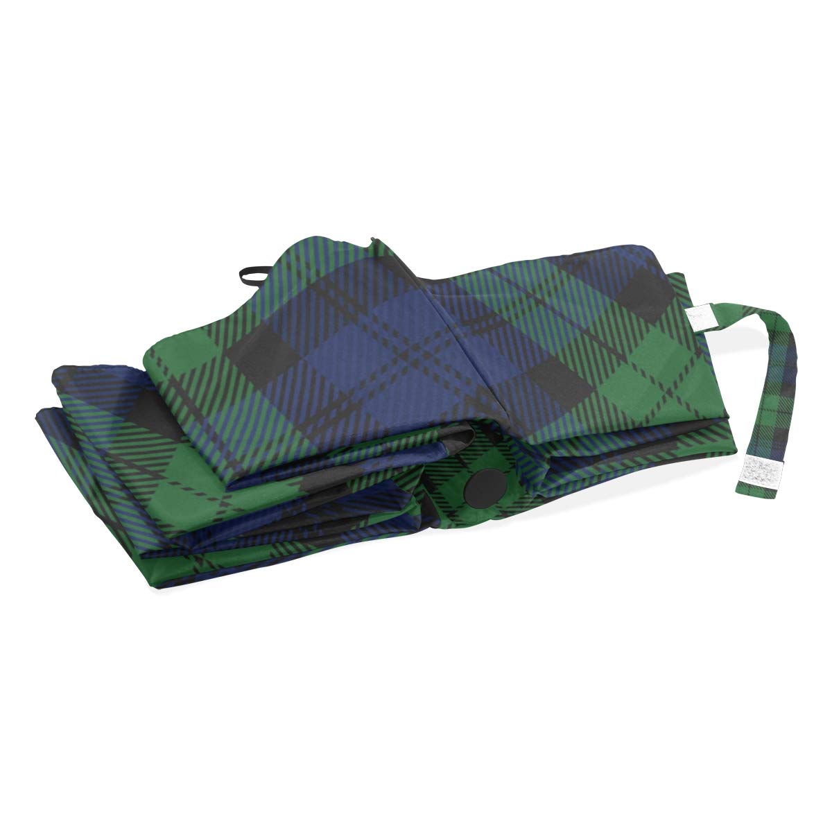 CHINEIN Travel Umbrella Auto Open Compact Folding Sun & Rain Protection Black Watch Tartan Plaid