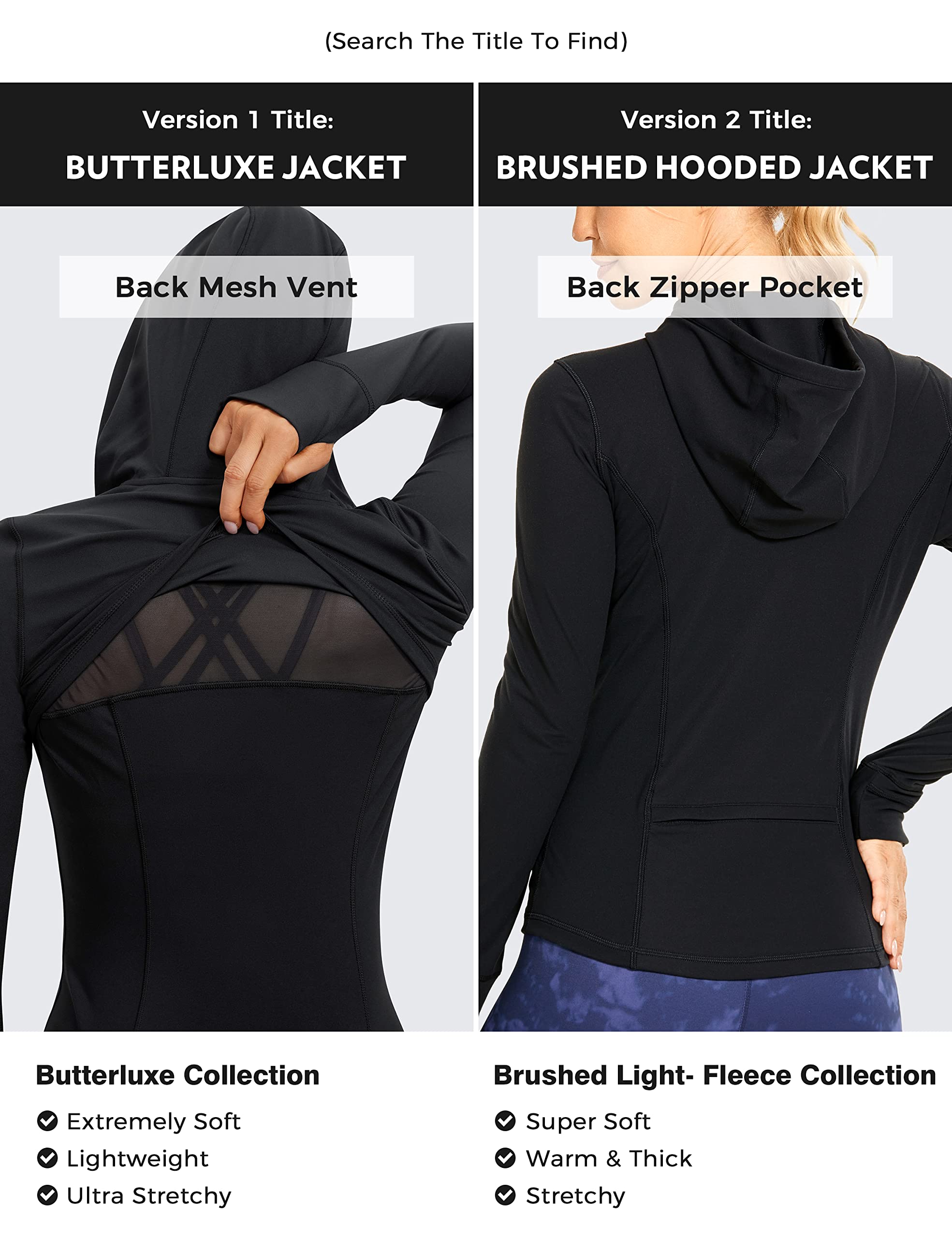 CRZ YOGA Butterluxe Womens Hooded Workout Jacket - Zip Up Athletic Running Jacket with Back Mesh Vent & Thumb Holes Taupe Large