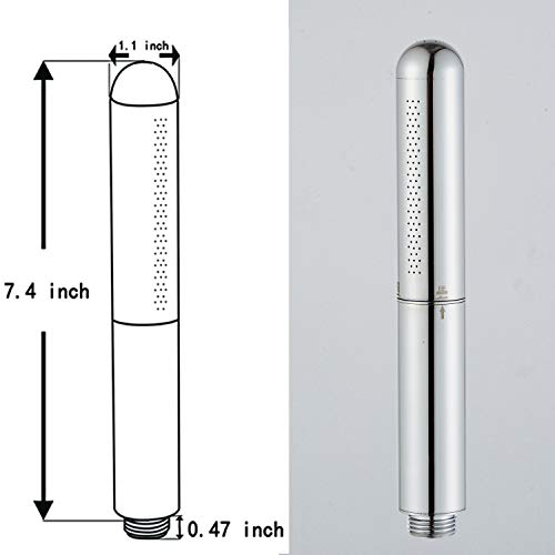 Handheld Showerhead Solid Copper Round Bar Bathroom hand-held shower head High pressure Shower heads Sprayer (Chrome)