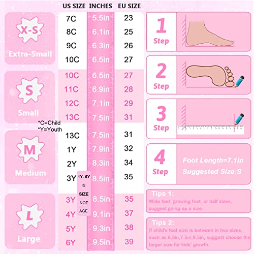 Kids Roller Skates for Girls Child Beginner Toddlers, 4 Sizes Adjustable Roller Skates with Light up Wheels for Children, patines para niñas patins à roulettes Enfants Filles - Extra Small Size