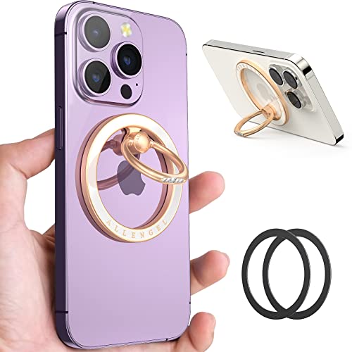 Magnetic Phone Ring Holder for MagSafe - Allengel Magnetic Phone Ring Holder Stand, Adjustable Kickstand for iPhone 14 Pro, 14 Pro Max, 14 Plus, 14, 13 and 12 Series (White Ceramic)