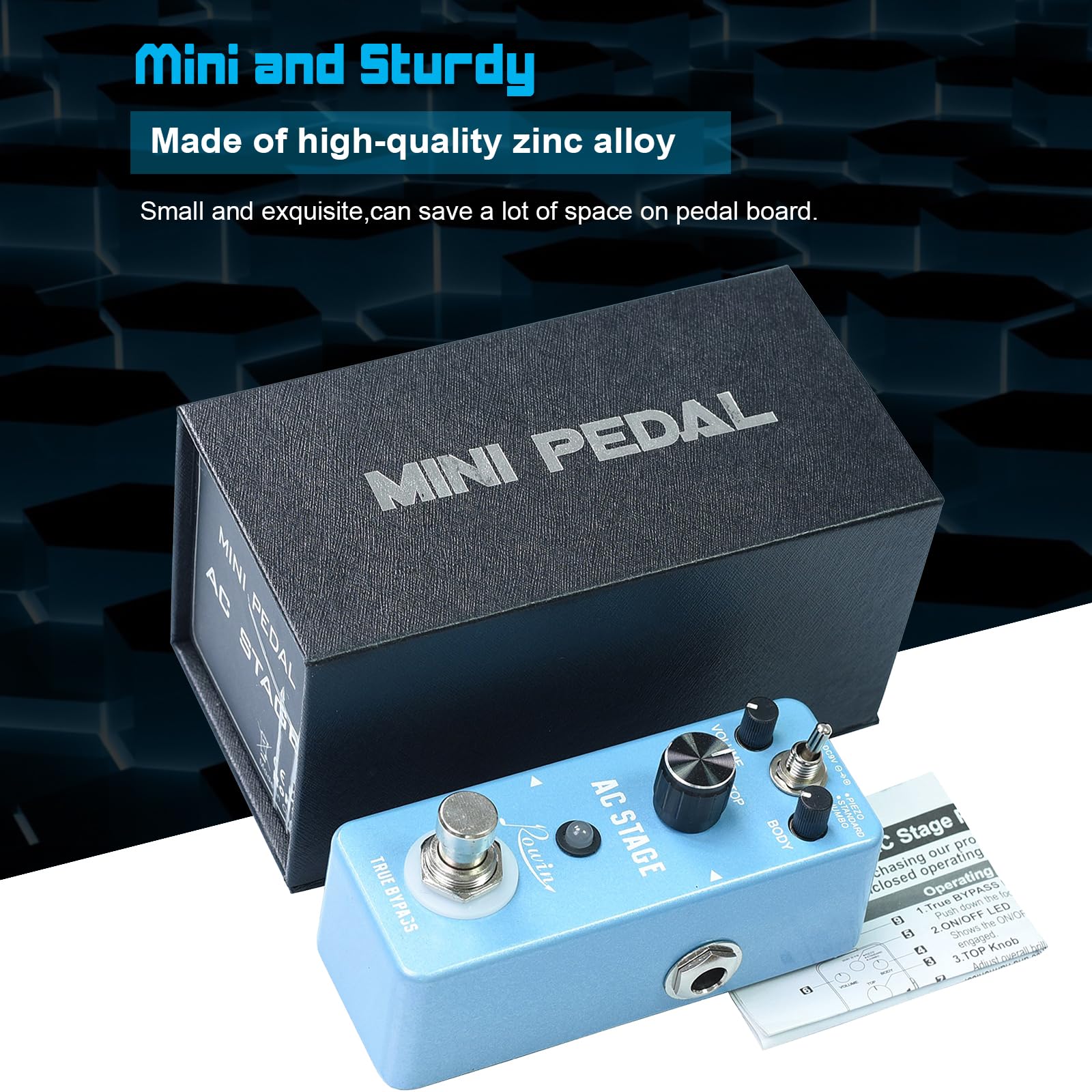 Rowin Nano Looper Electric Guitar Effect Pedal with 8G SD Card of 10 Minutes of Looping Unlimited Overdubs