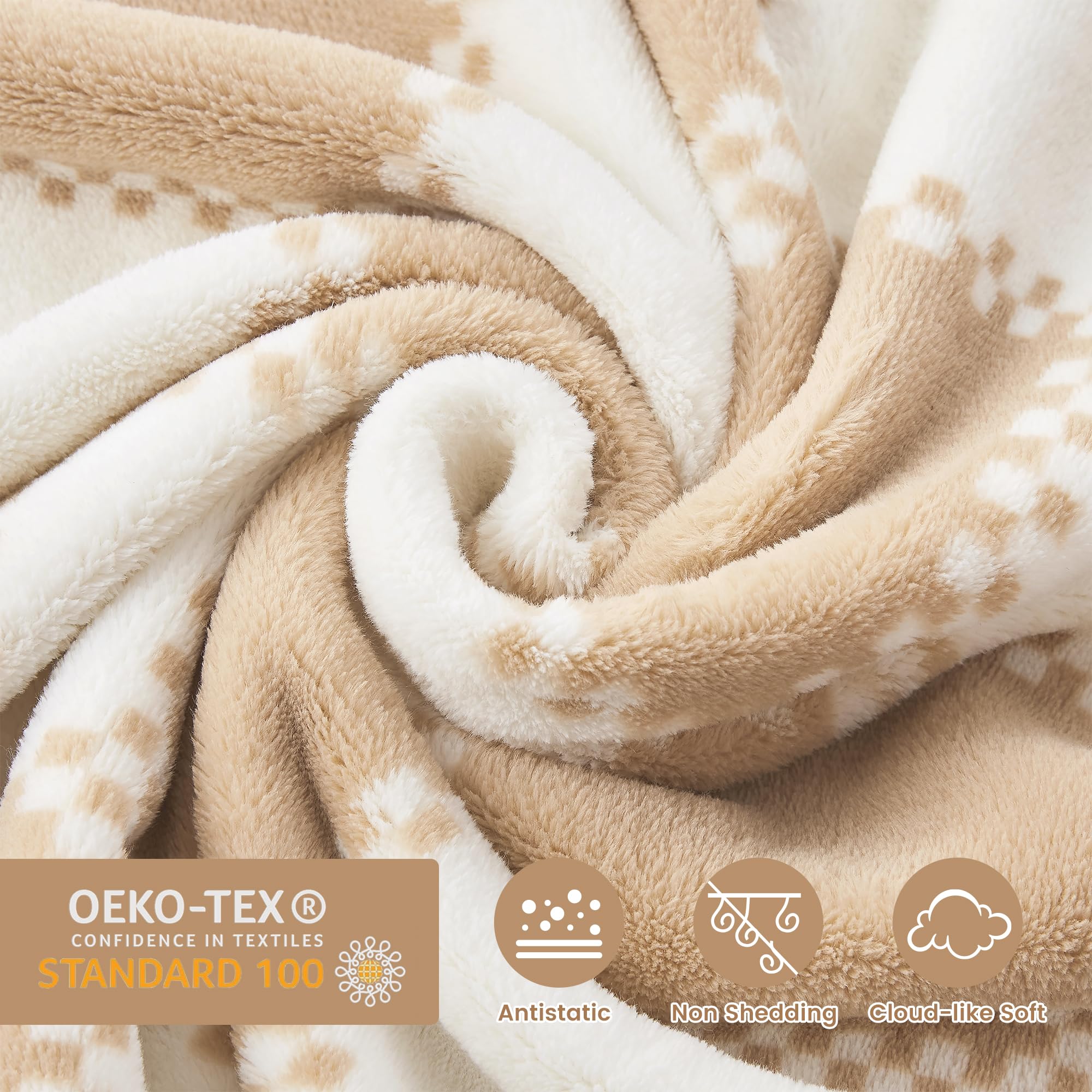 Cozy Bliss Beige Checkered Throw Blanket Ultra Soft Warm MilkyPlush™ Fleece Blanket Checkerboard Grid Plush Blanket for Couch Bed Sofa, Beige 50"x60"