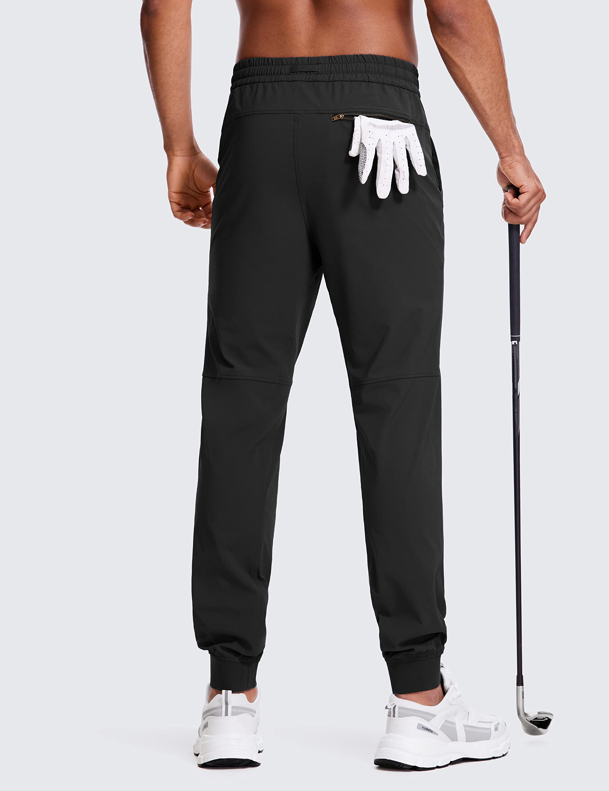 CRZ YOGA Men's Stretch Golf Joggers Pants - 30" Quick Dry Workout Track Pants Joggers Casual Work Sweatpants with Pockets Black X-Small