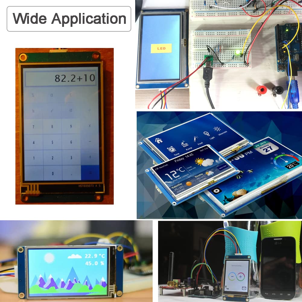 DIYmalls Nextion 7 inch HMI Display Resistive Touch Screen 5V TFT LCD 800x480 for Arduino ESP32 Development Board (NX8048T070)