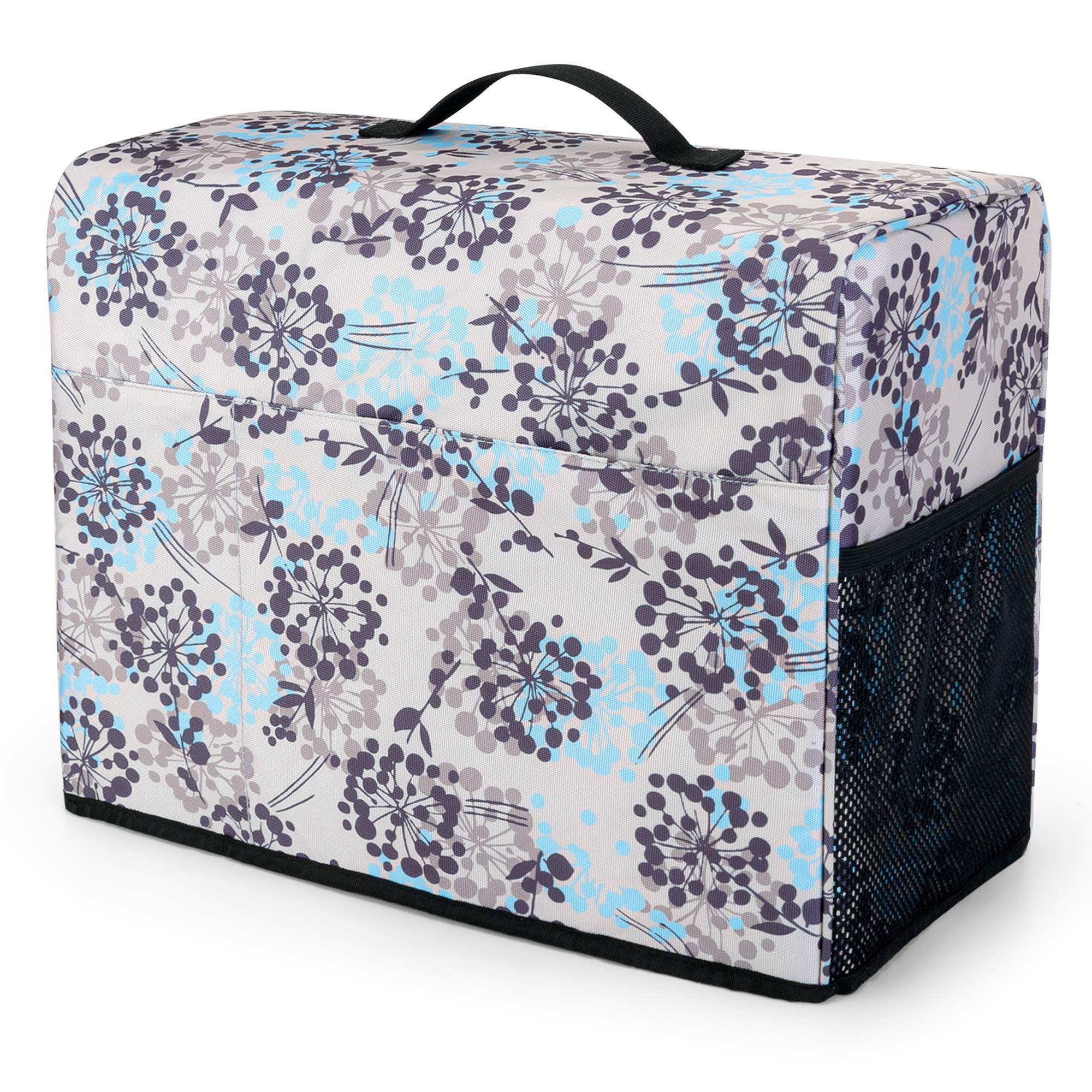 CURMIO Sewing Machine Cover with Pockets, Dust Cover Compatible with Most Standard Singer and Brother Sewing Machine, Dandelion (Patented Design)