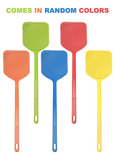 FRASTO Rubber Fly Swatter - Heavy Duty Fly Swatter Plastic - Fly Swatter Heavy Duty - Fly Swatter Long Handle Fly Swatter Pack of 3 - Fly Swatters Bulk