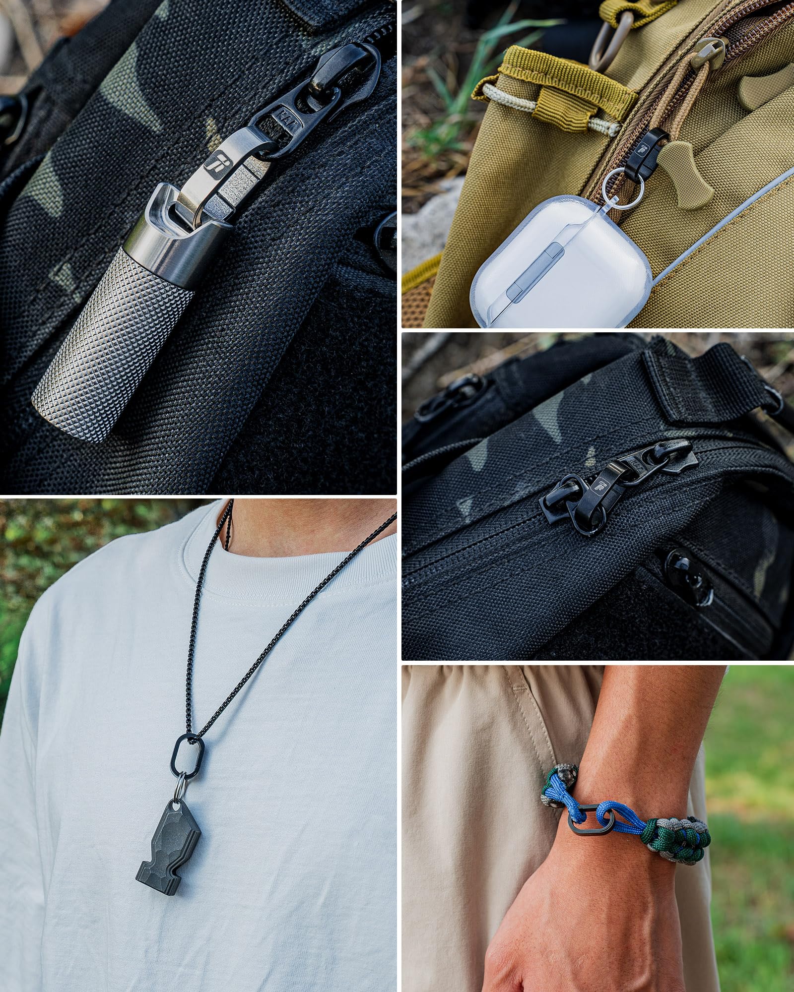 FEGVE Titanium Mini Key Chain Rings Small Quick Release Connecting Keychain for Home Keys Organization (Black-2*Mini Links+3 * 0.86 in Ti Keyrings)