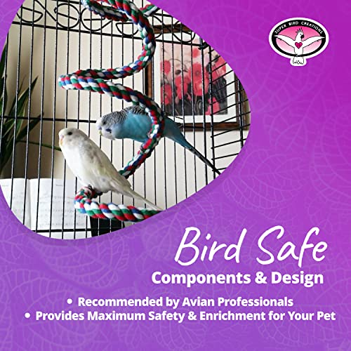 Super Bird Creations SB323 Small Bird Bungee Bird Toy, Small Bird Size, 1/2" diameter x 52"