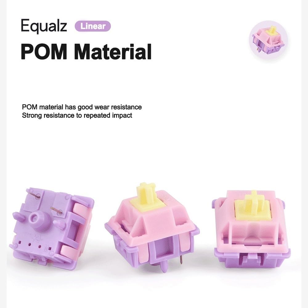 EQUALZ Banana Split Switch, 5Pin Linear MX Switches for Custom Gaming Mechanical Keyboard (Color : Banana Split 62g, Size : 70PCS)