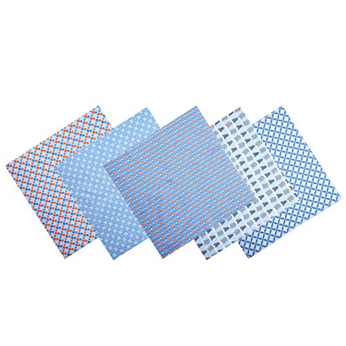 MILISTEN Quilted Fabric 5pcs Christmas Cotton Fabric Squares Quilting Fabric Patchwork Precut Fabric Scraps for DIY Quilting for Xmas Sewing Crafting 50X50cm Fabrics