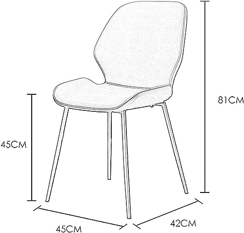 Chairs Modern Dining Chairs Set of 6 PU Leather High Back Padded Soft Seat Sturdy Metal Legs for Living Room Dining Chairs (Color:Brown)