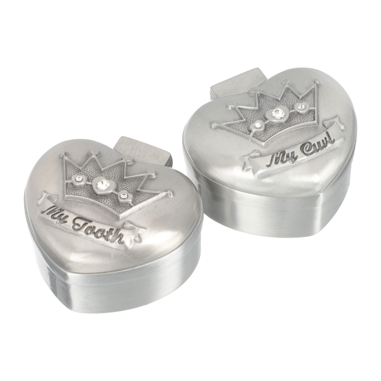 DOITOOL 2Pcs Kids First Curl and Fairy Tooth Keepsake Box Alloy Baby Tooth Box Baby First Haircut Keepsake First Tooth Storage Box Baby Keepsake Box for Tooth Hair Holder Silver