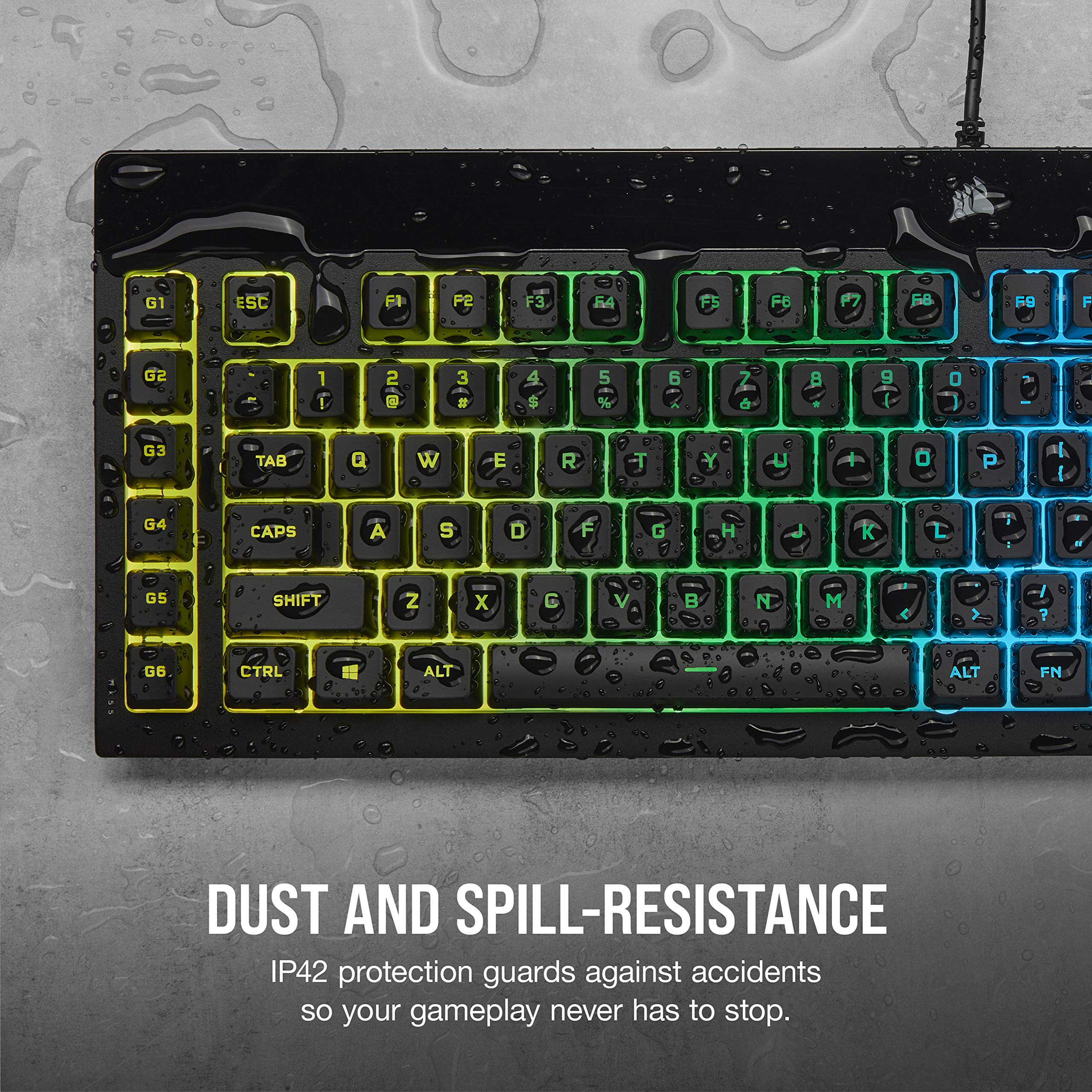 Corsair K55 RGB Pro Wired Dome Membrane Gaming Keyboard with Elgato Stream Deck Software Integration (Renewed)