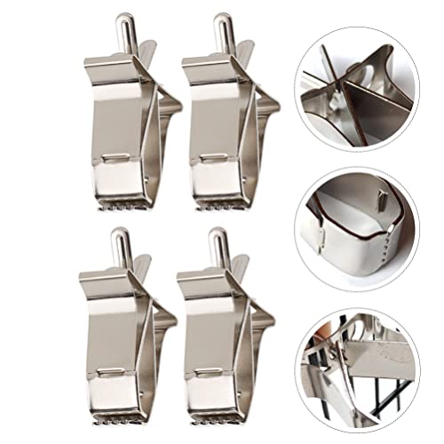 Ipetboom Bird Fruit Clips Bird Cage Food Holder Clips 4pcs Stainless Steel Parrot Fruit Vegetable Clips Bird Cage Feeder Clip for Budgie Parakeet Cockatoo Macaw Cockatiel Conure