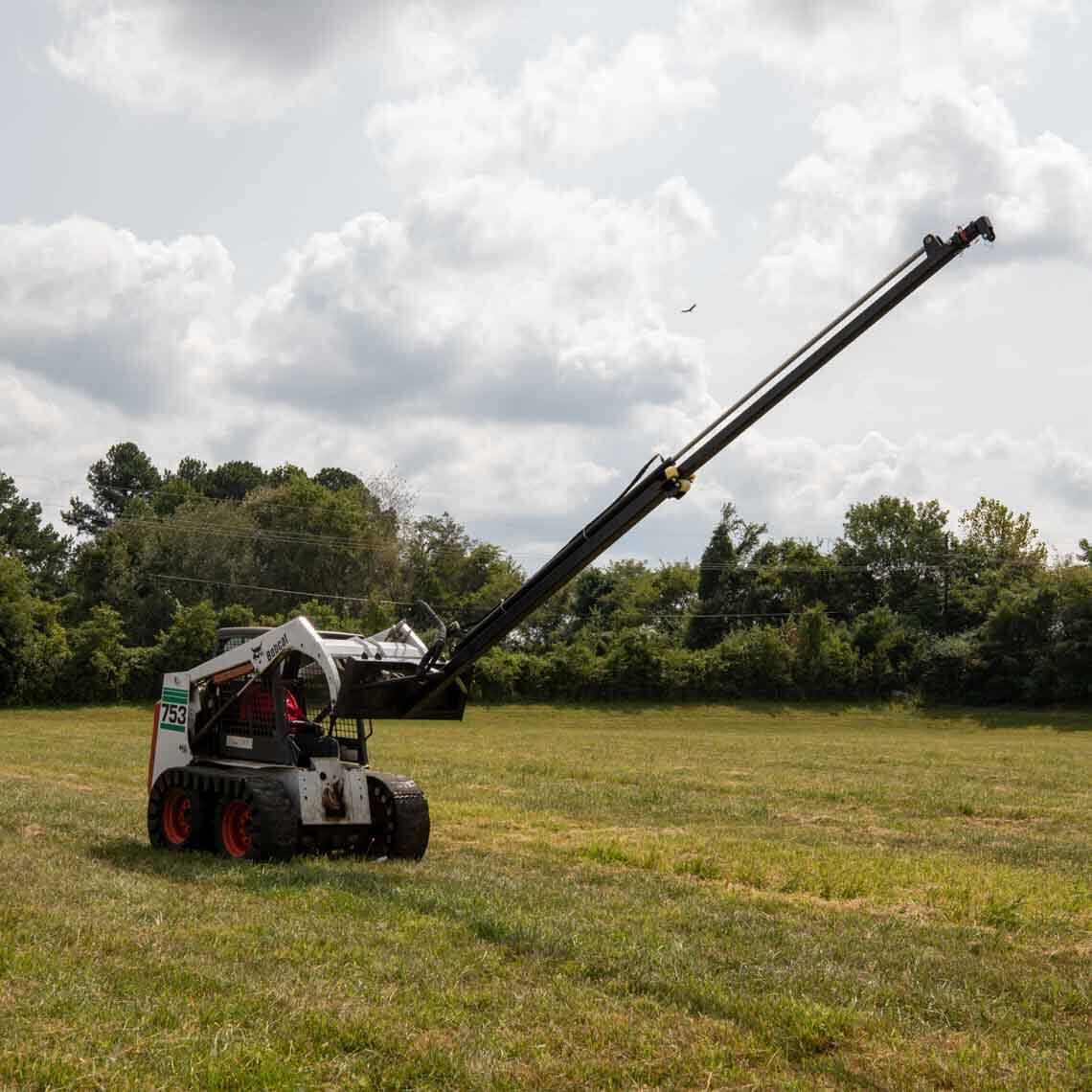 Titan Attachments Telescoping Hydraulic Skid Steer Truss Boom V2 26 Foot Reach
