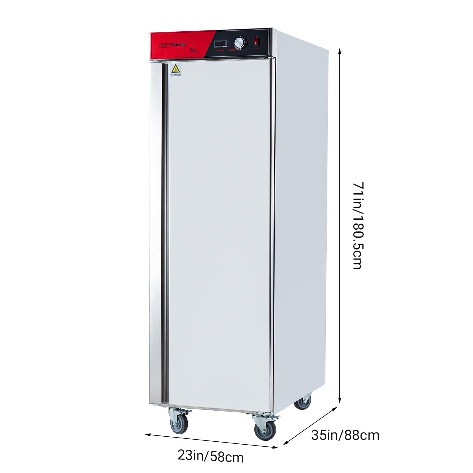 GarveeHome Hot Box Food Warmer - Multifunctional Storage, Stainless Steel, Excellent Insulation, 850W Cabinet, Water Tray, Restaurant Grade,Single Door,16th Floor,35 * 23 * 71inch