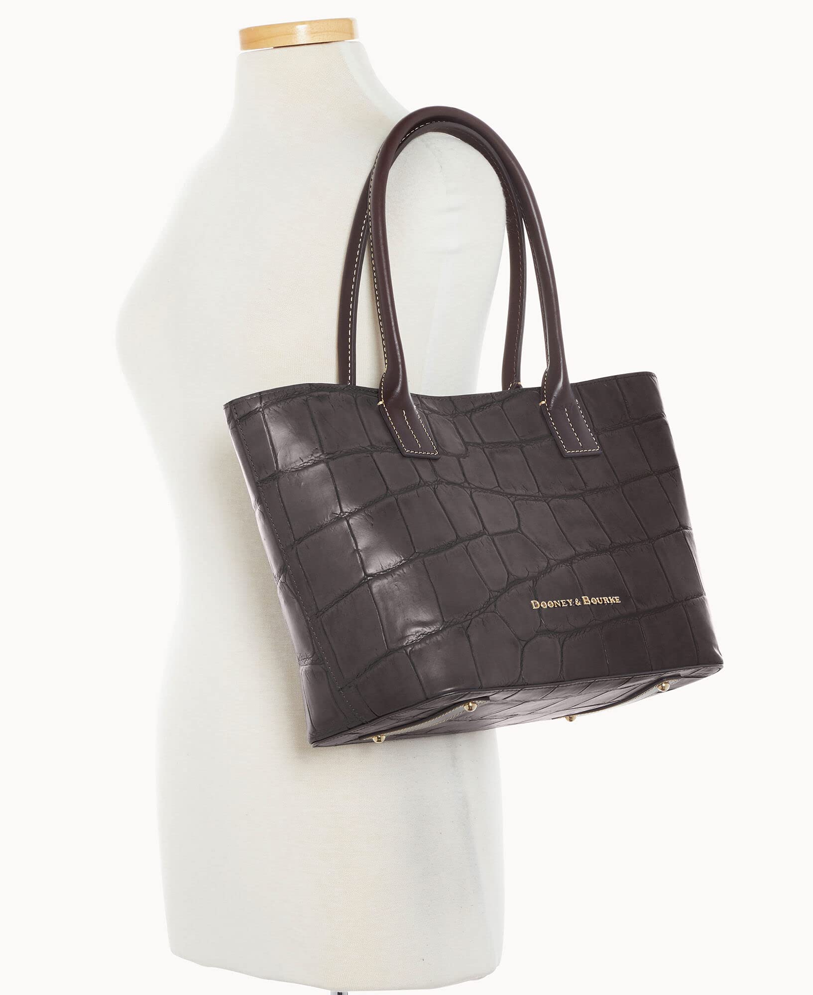 Dooney & Bourke Handbag, Denison Small Russel Tote - Smoke Brown Tmoro
