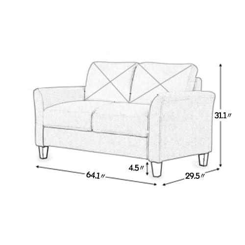 Harper & Bright Designs 3-Pieces Living Room Sofa Set with 3-Seat Couch, 2-Seat Loveseat, Single Sofa Chair, Modern Polyester Upholstered Sofa for Living Room, Office, Antique Black