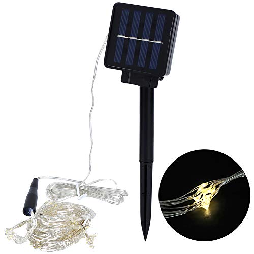Talany Outdoor Solar String Lights, Indoor/Outdoor Solar Christmas String Lights Solar Light String Warm White Garden Stake Lights for Home Garden for Christmas Party